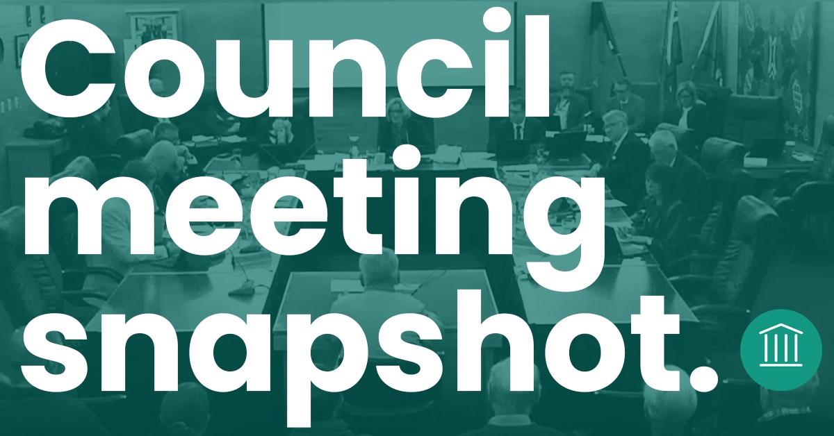 Council Meeting Snapshot - Wednesday 27 August 2025